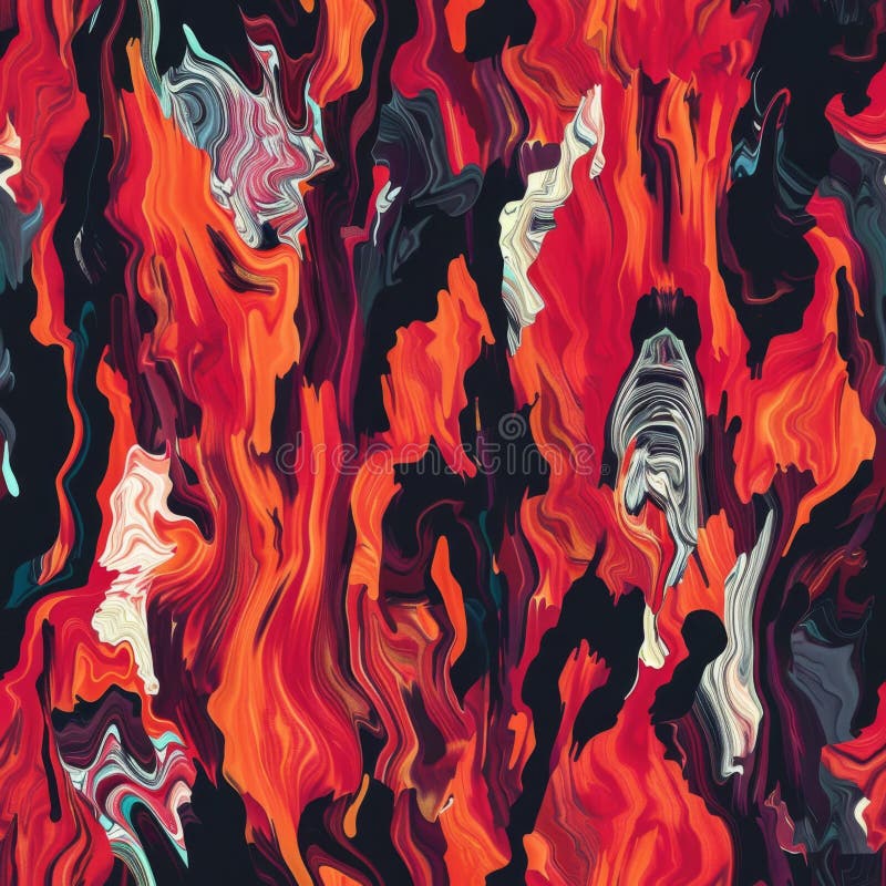 Vibrant Abstract Fire-Like Fluid Art Wallpaper Design Stock Photo ...