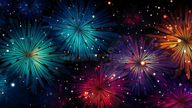 Vibrant Abstract Firework Design with Dynamic Shapes and Explosive ...