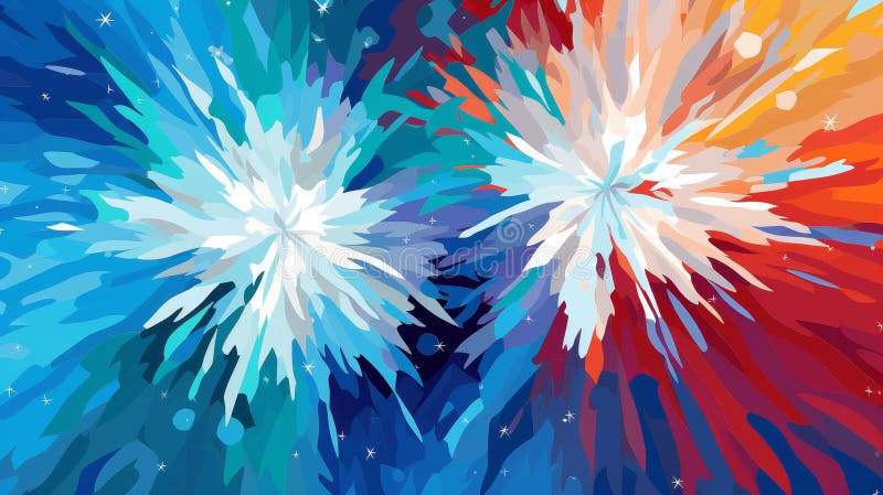 Vibrant Abstract Firework Design with Dynamic Shapes and Explosive ...