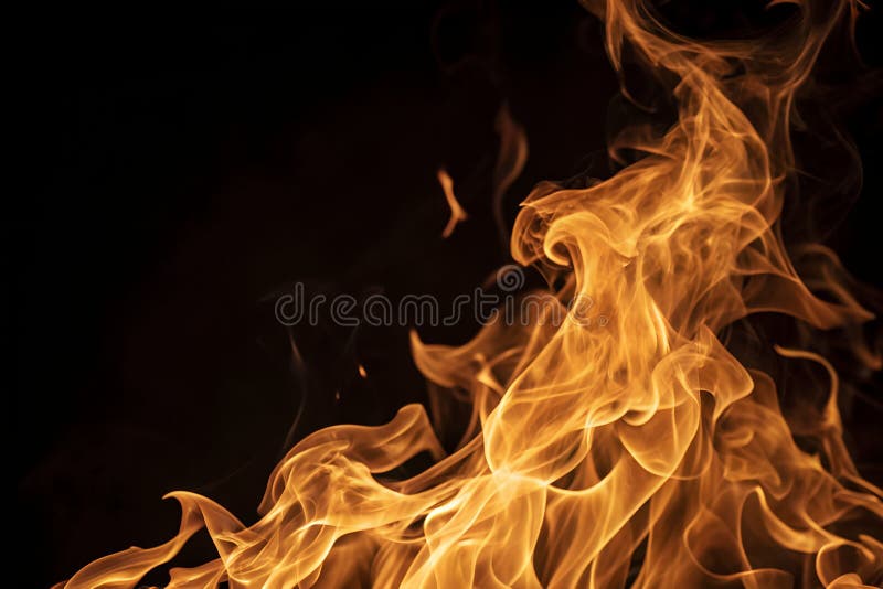 Vibrant Abstract Flame Texture on a Black Background with Golden Hues ...