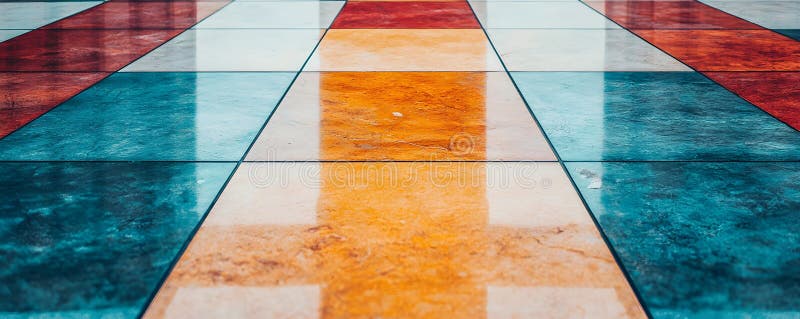 Vibrant Abstract Floor Tile Pattern, Perfect for Interior Design Stock ...