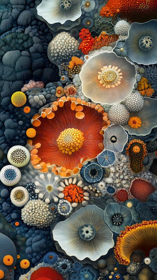 Vibrant Abstract Floral Composition Featuring Diverse Shapes and Colors ...