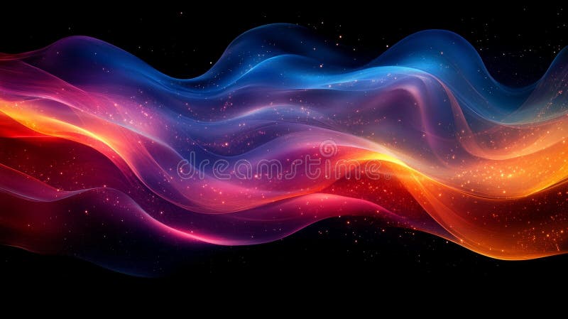 Vibrant Abstract Flow of Colors - Generative Ai Stock Illustration ...