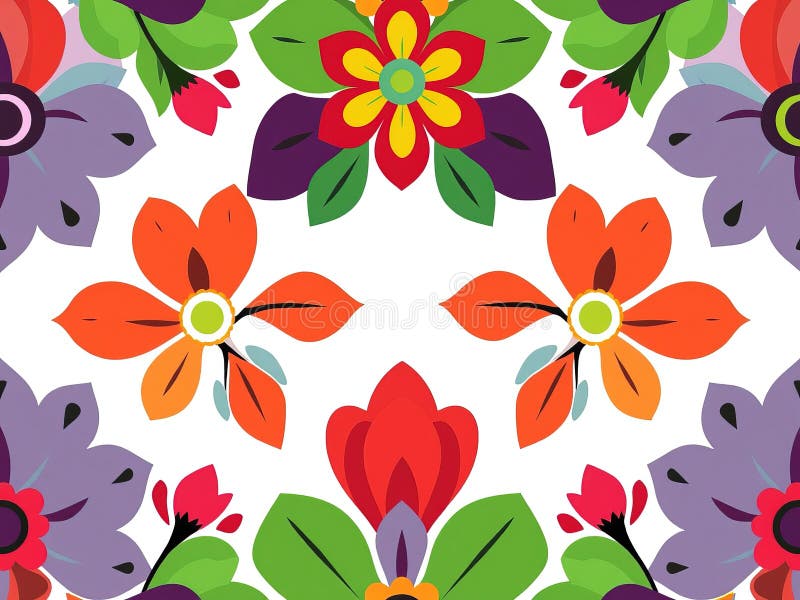 Vibrant Abstract Flower Art a Geometric Boho Background with Intense ...