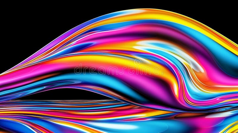 Vibrant Abstract Fluid Waves with Bold Colors and Dynamic Movement on ...