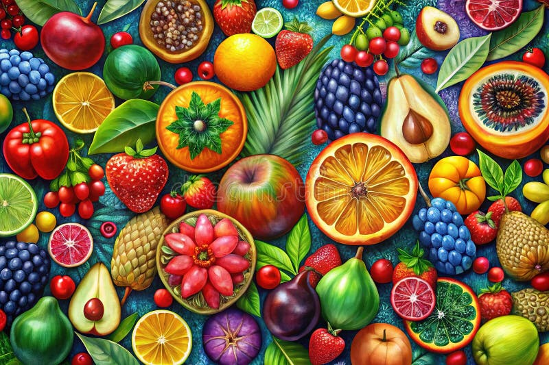 A Vibrant Abstract Fruit Pattern Design Perfect for Contemporary ...