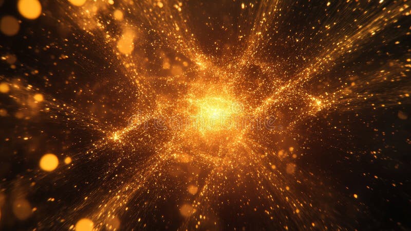 Vibrant Abstract Galaxy with Golden Sparkles and Light Rays Stock ...