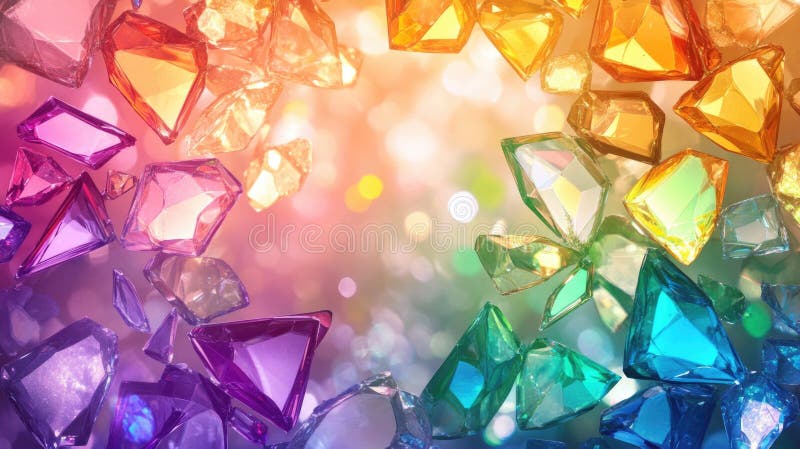Vibrant Abstract Gemstones with Multicolored Sparkling Background Stock ...