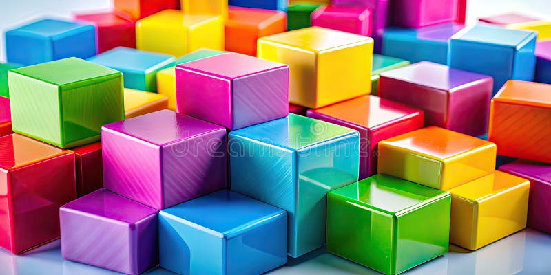 Vibrant Abstract Geometric Boxes a Macro Photography Background for ...