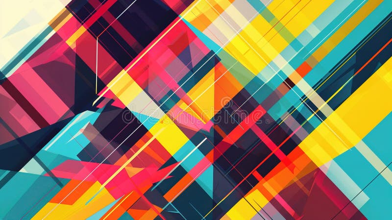 Vibrant Abstract Geometric Composition Featuring Bold Colors and ...