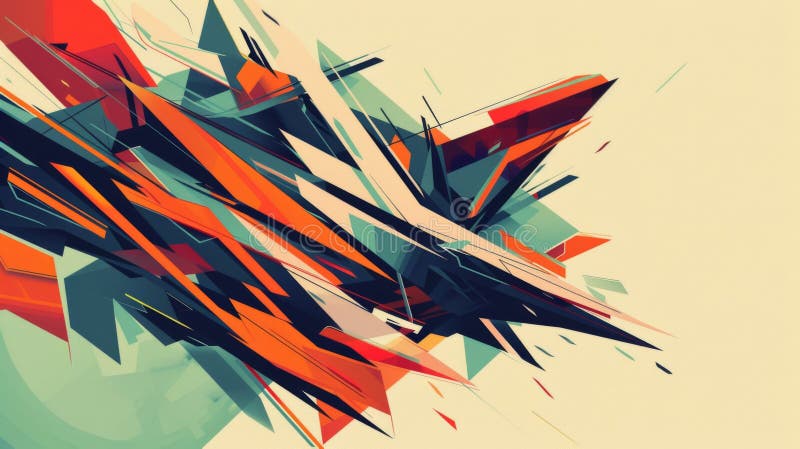 Vibrant Abstract Geometric Explosion Artwork Stock Photo - Image of ...