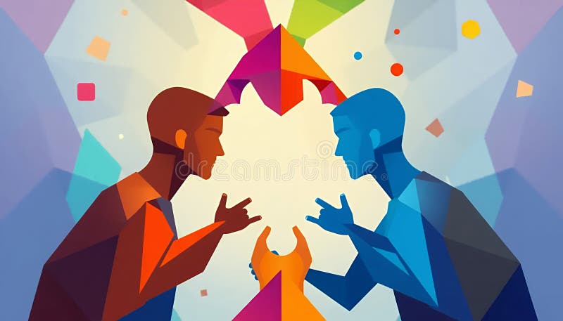 Abstract Geometric People Connection and Teamwork Concept Stock ...