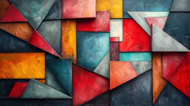 Vibrant Abstract Geometric Patterns in Bold Colors and Textures Stock ...