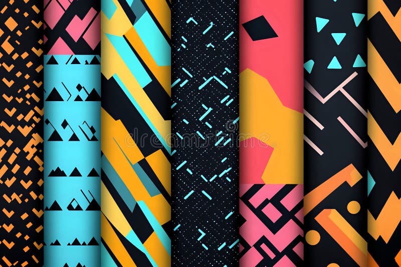 Vibrant Abstract Geometric Patterns Featuring Bold Shapes and Colors ...