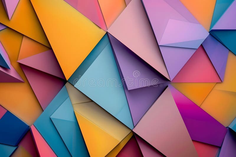 Vibrant Abstract Geometric Shapes, Colorful Triangles and Polygons ...