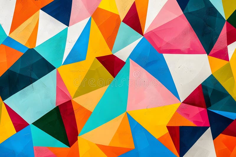 Vibrant Abstract Geometric Shapes Interlock, Creating a Dynamic and ...