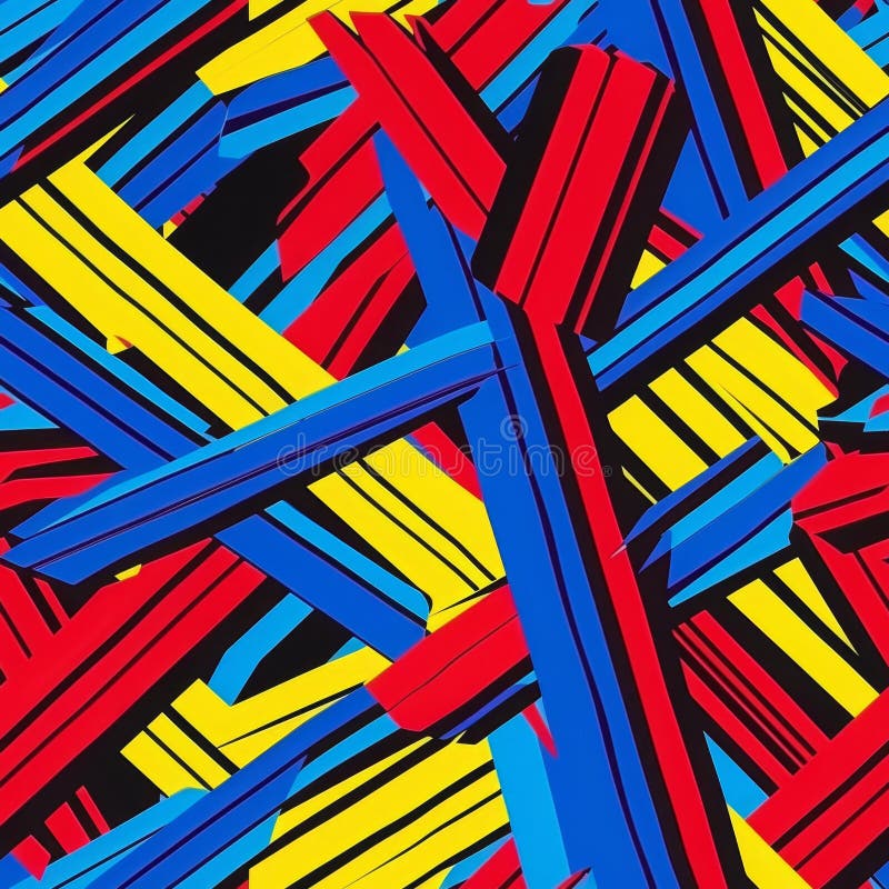 Vibrant, Abstract Geometric Shapes in Primary Colors Stock Photo ...