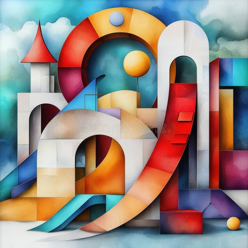 Vibrant Abstract Geometric Shapes and Structures in a Playful ...