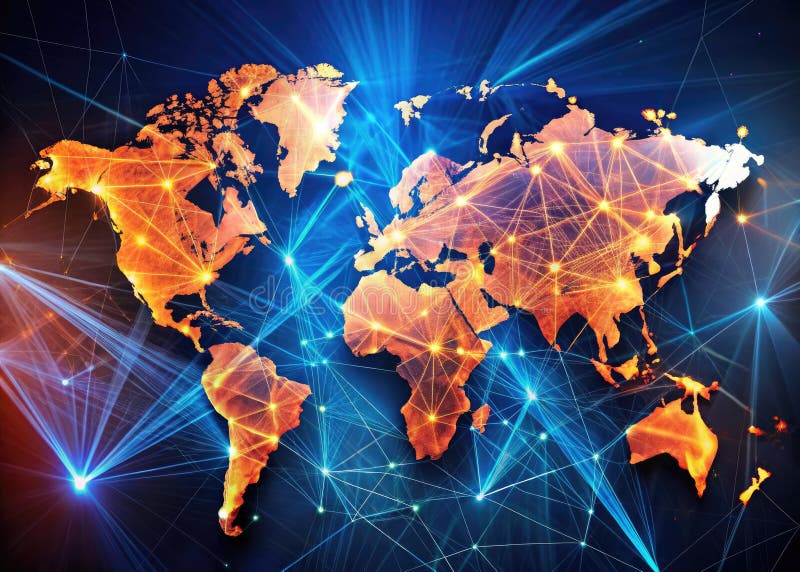 A Vibrant Abstract Geometric World Map Exploring Global ...