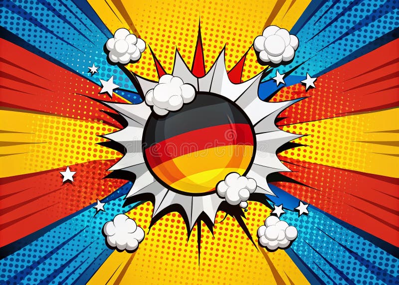 Vibrant Abstract German Flag Comic Illustration a Vector Background ...