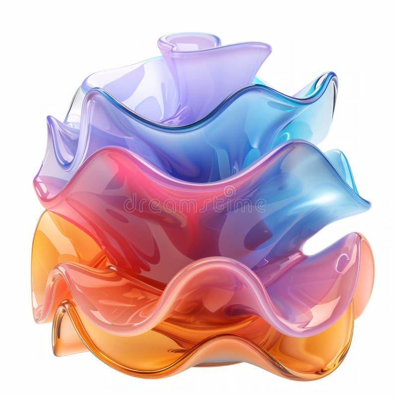 Vibrant Abstract Glass Vase in Swirling Colors Stock Photo - Image of ...
