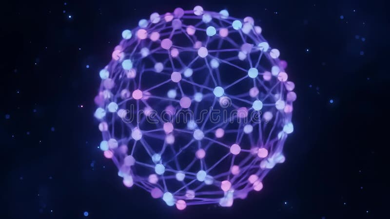 Vibrant Abstract Global Network Sphere Depicting Interconnected Data and Digital Technology in a ...