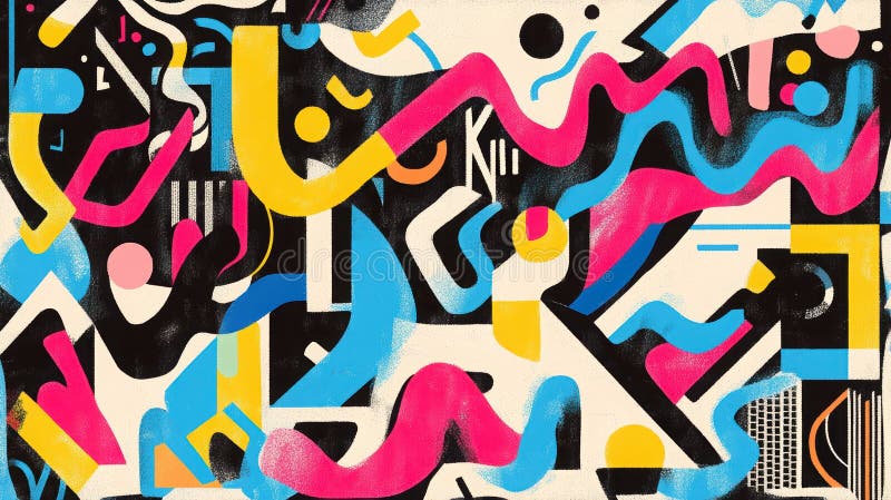 Vibrant Abstract Graffiti Art with Dynamic Patterns and Bold Colors ...