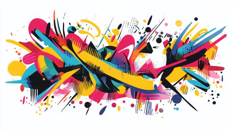 Vibrant Abstract Graffiti Art Featuring Bold Colors and Dynamic Shapes ...