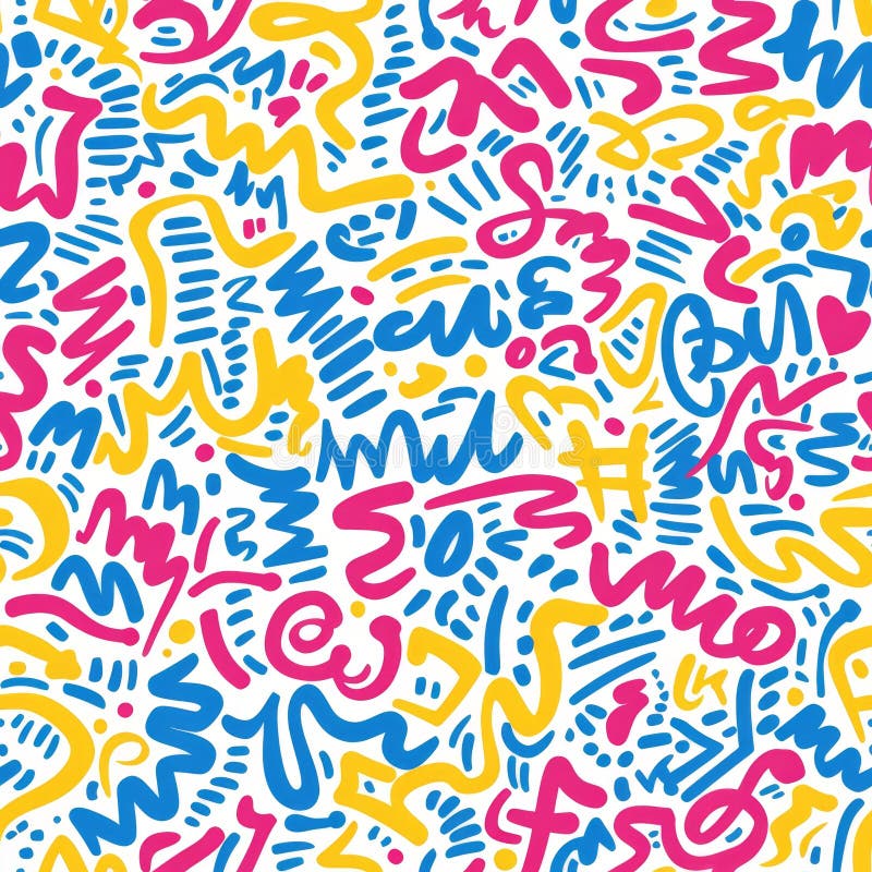 588 Abstract Doodle Pattern Vibrant Colors Stock Photos - Free ...