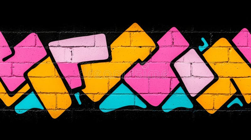 Vibrant Abstract Graffiti Art with Sharp Edges and Bright Colors on ...