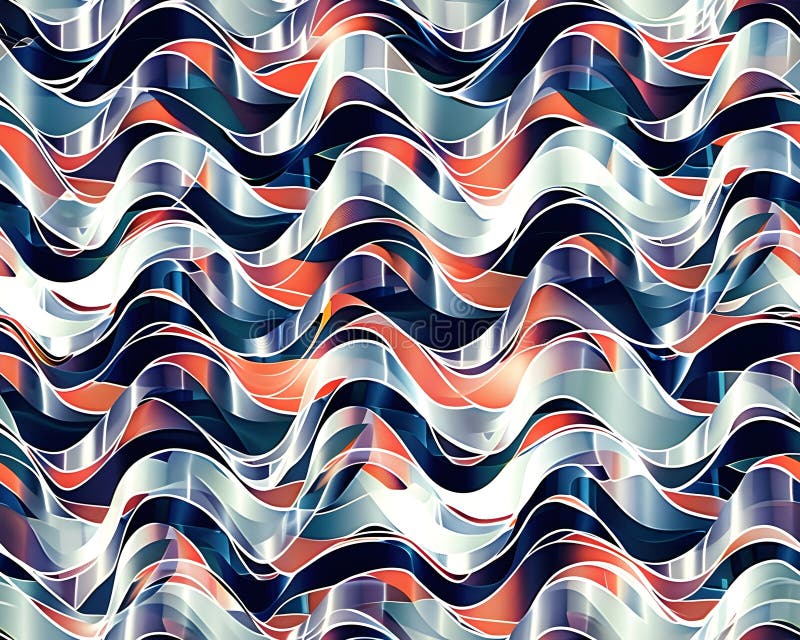 Abstract Wavy Graphic Design Pattern in Vibrant Colors Stock ...