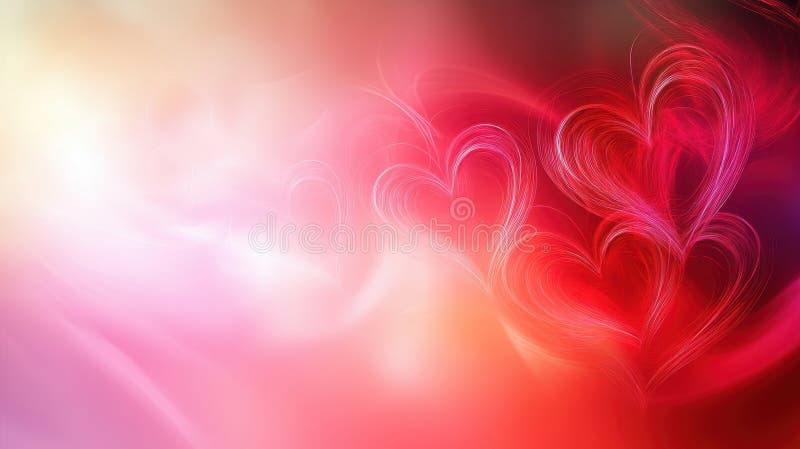 Vibrant Abstract Heart Shapes on Radiant Pink Background Stock Image ...