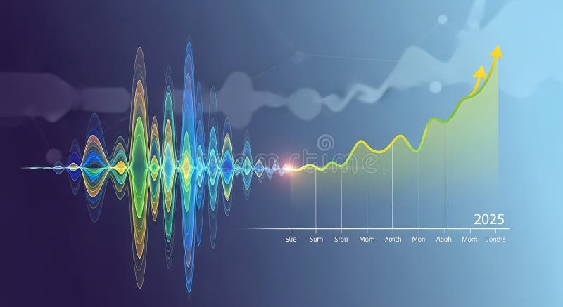 Abstract Data Visualization - Dynamic Waveform and Growth Chart, 2025 ...