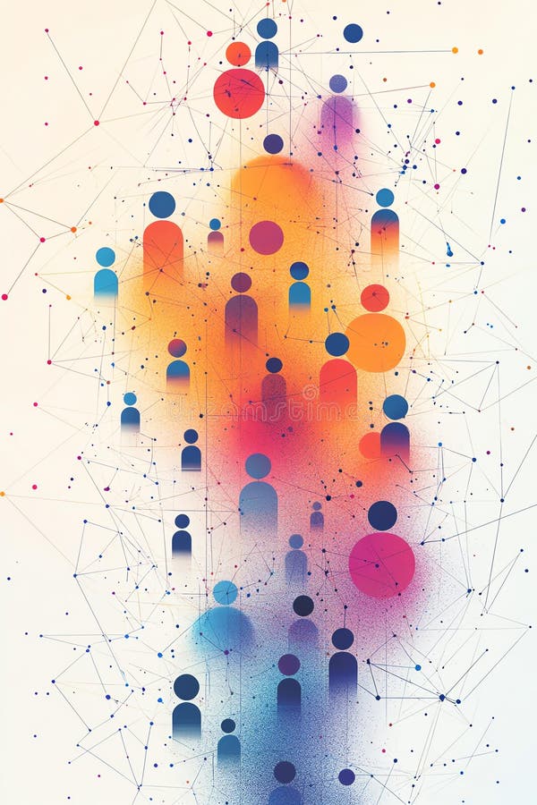 Vibrant Abstract Illustration Representing Digital Connections and ...