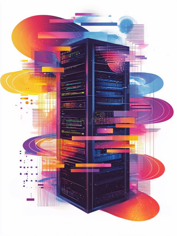Abstract Server Rack Data Center Technology and Digital Innovation ...