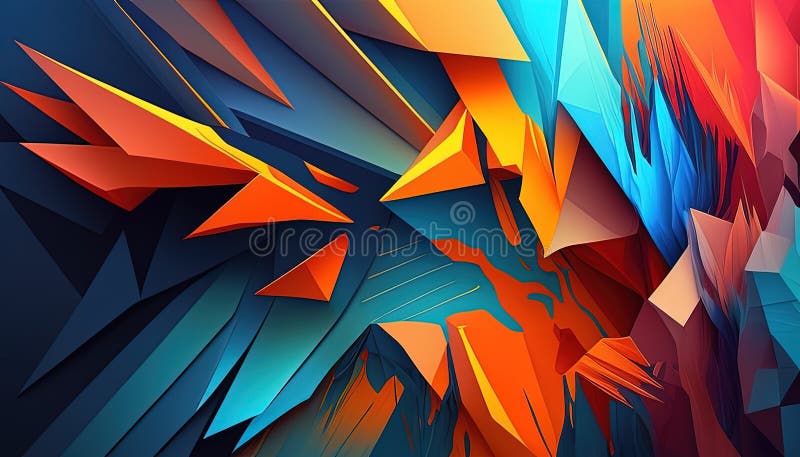 Vibrant Abstract Illustration with Sharp Edges and Colors Stock ...