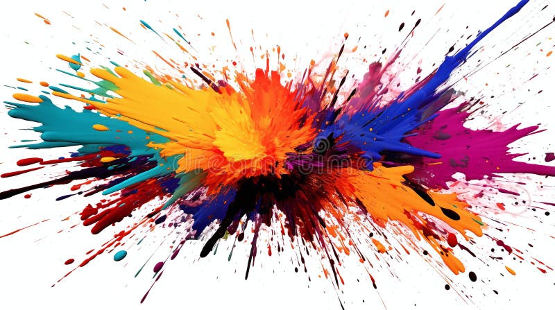 Abstract Paint Splatter Illustration with Vibrant Colors Stock ...
