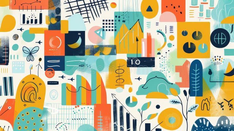 Abstract Growth and Data Visualization a Vibrant Abstract Illustration ...