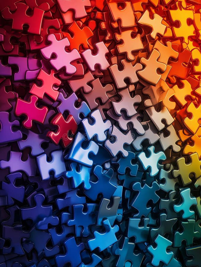 A Vibrant Abstract Image of Colorful Puzzle Pieces Symbolizing Unity ...