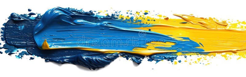 Ukrainian Flag Colors in Abstract Brushstroke Paint Splash Stock ...