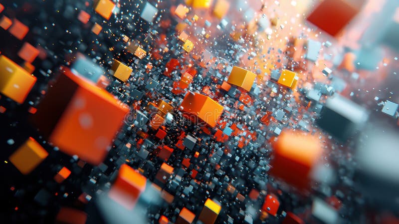Abstract Motion of Colorful Blocky Data Visualization Stock ...