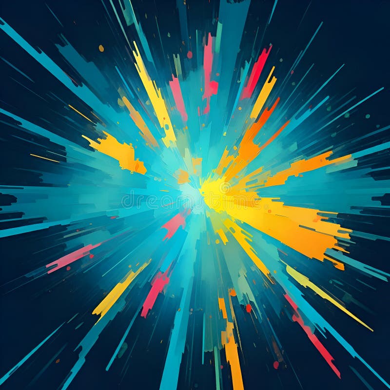 AI Generated Abstract Radiating Lines of Bright Colors Stock ...