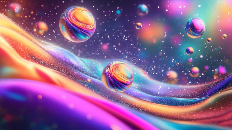 Vibrant, Abstract Image Features Floating, Multi-colored Spheres Set ...
