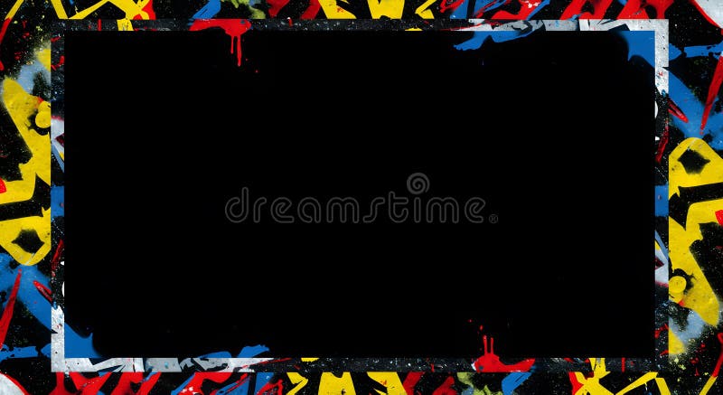 Abstract Graffiti Art Frame: Bold Colors and Urban Style Stock ...