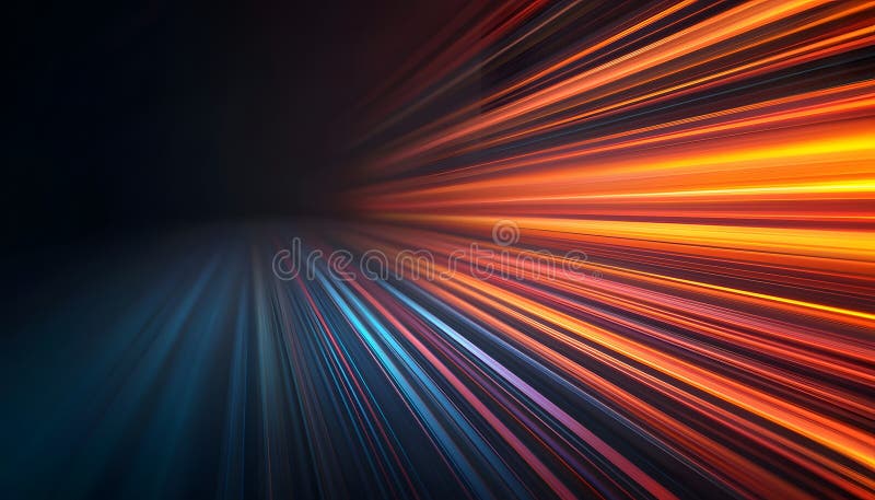 Abstract Speed Lines Dynamic Orange Blue Light Streaks Background Stock ...