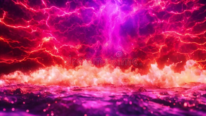 Abstract Fire and Lightning Background Stock Footage - Video of ...