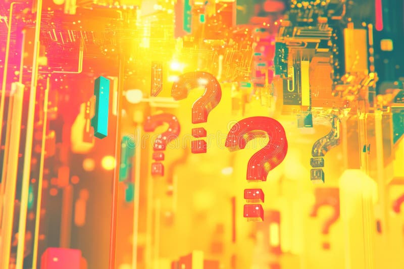 Vibrant Abstract Image Showcasing Colorful Question Marks. a Visual ...