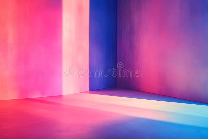 Vibrant Abstract Interior with Colorful Gradient Lighting Stock ...