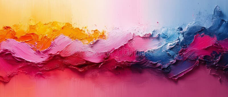Vibrant Abstract Landscape with Bold Colors and Textured Layers Stock ...