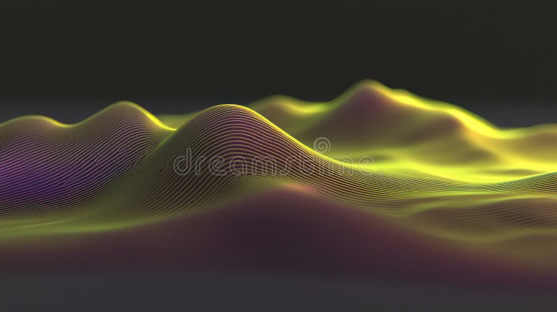 Vibrant Abstract Landscape with Curvy Lines and Flowing Forms Stock ...